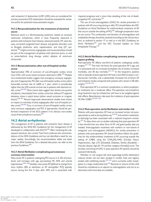 2018 esc eacts guidelines on myocardial revascularization | PDF | Heart ...
