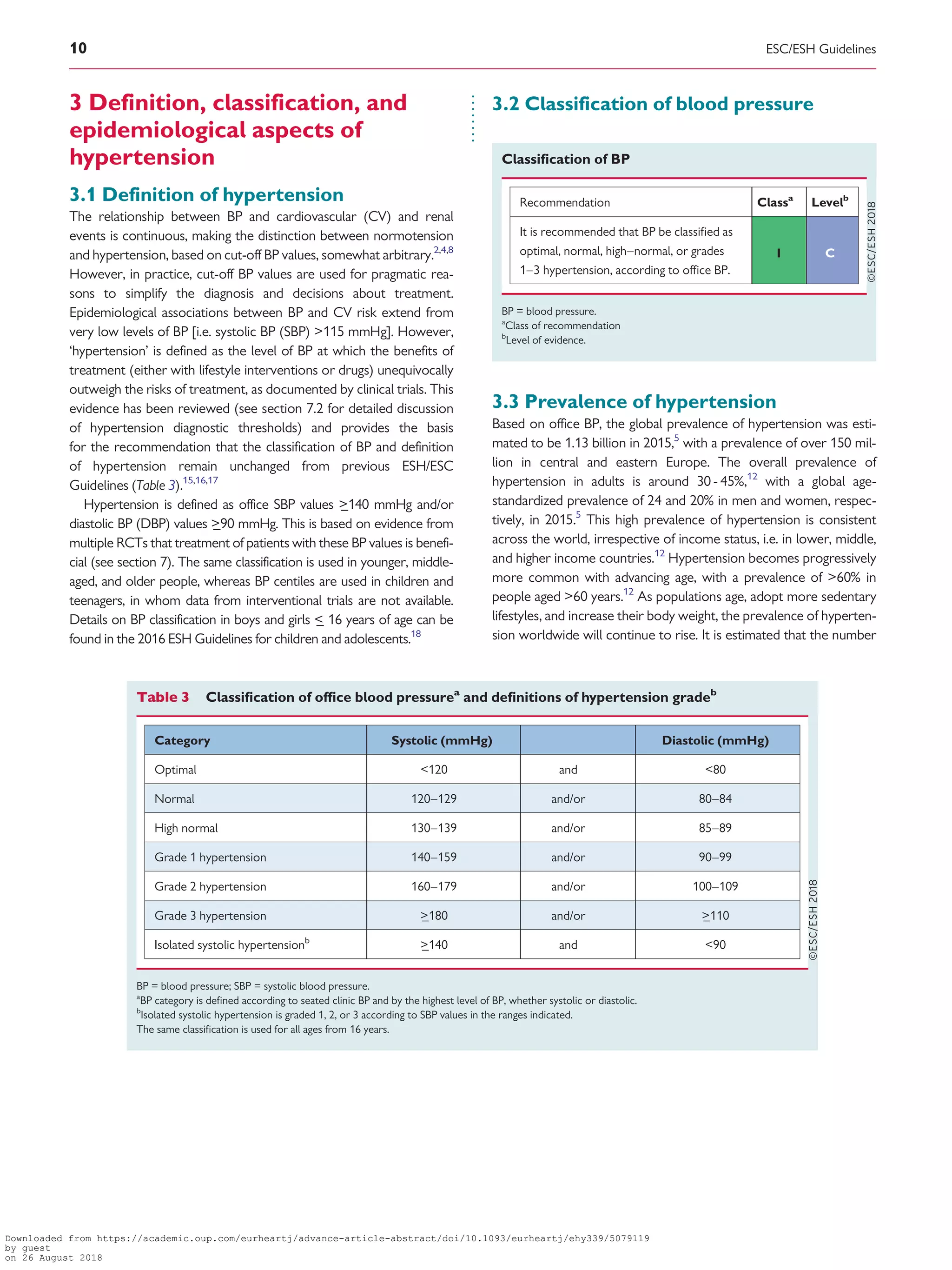 2018 esc esh guidelines for the management of arterial hypertension | PDF