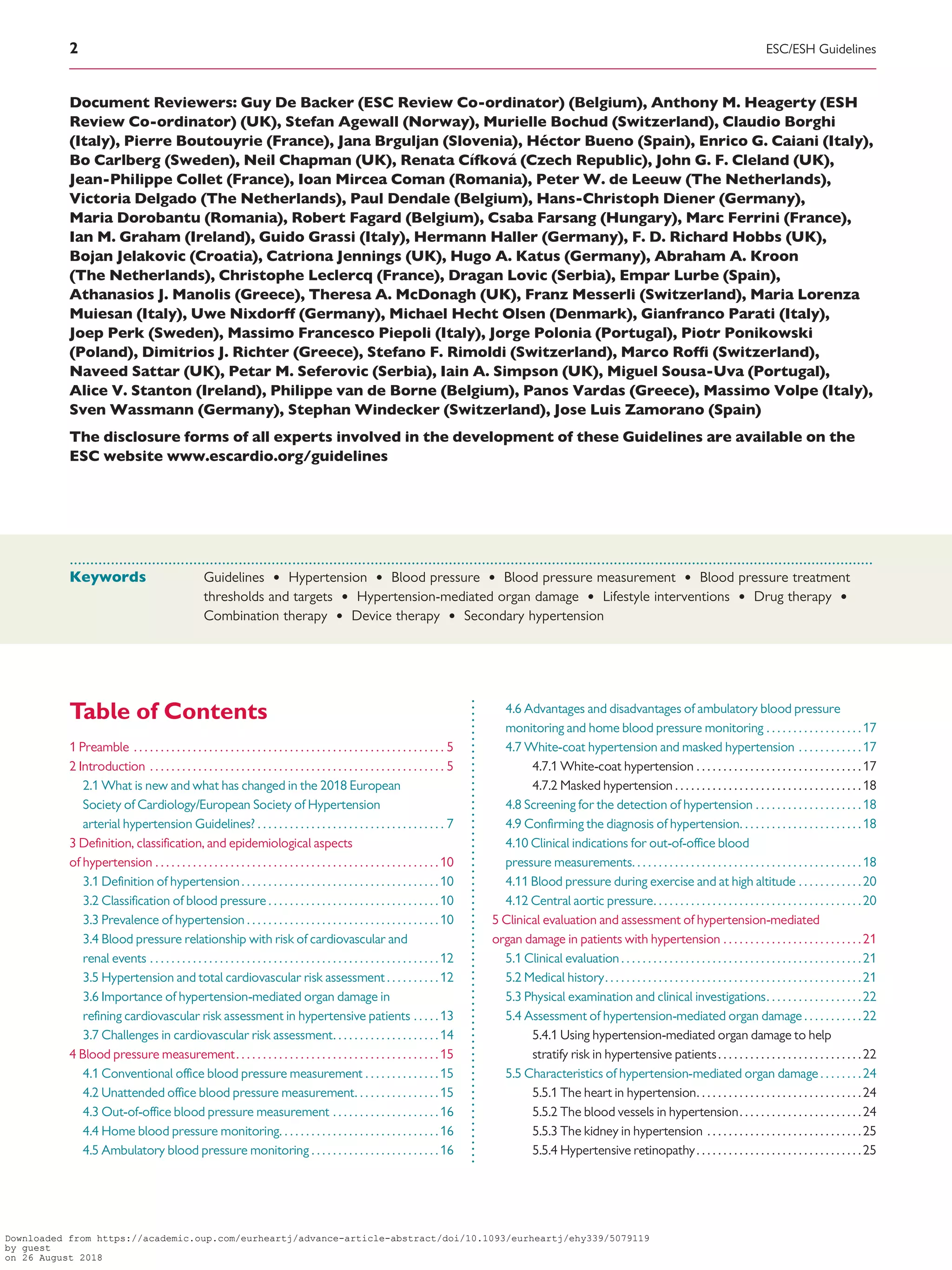 2018 esc esh guidelines for the management of arterial hypertension | PDF