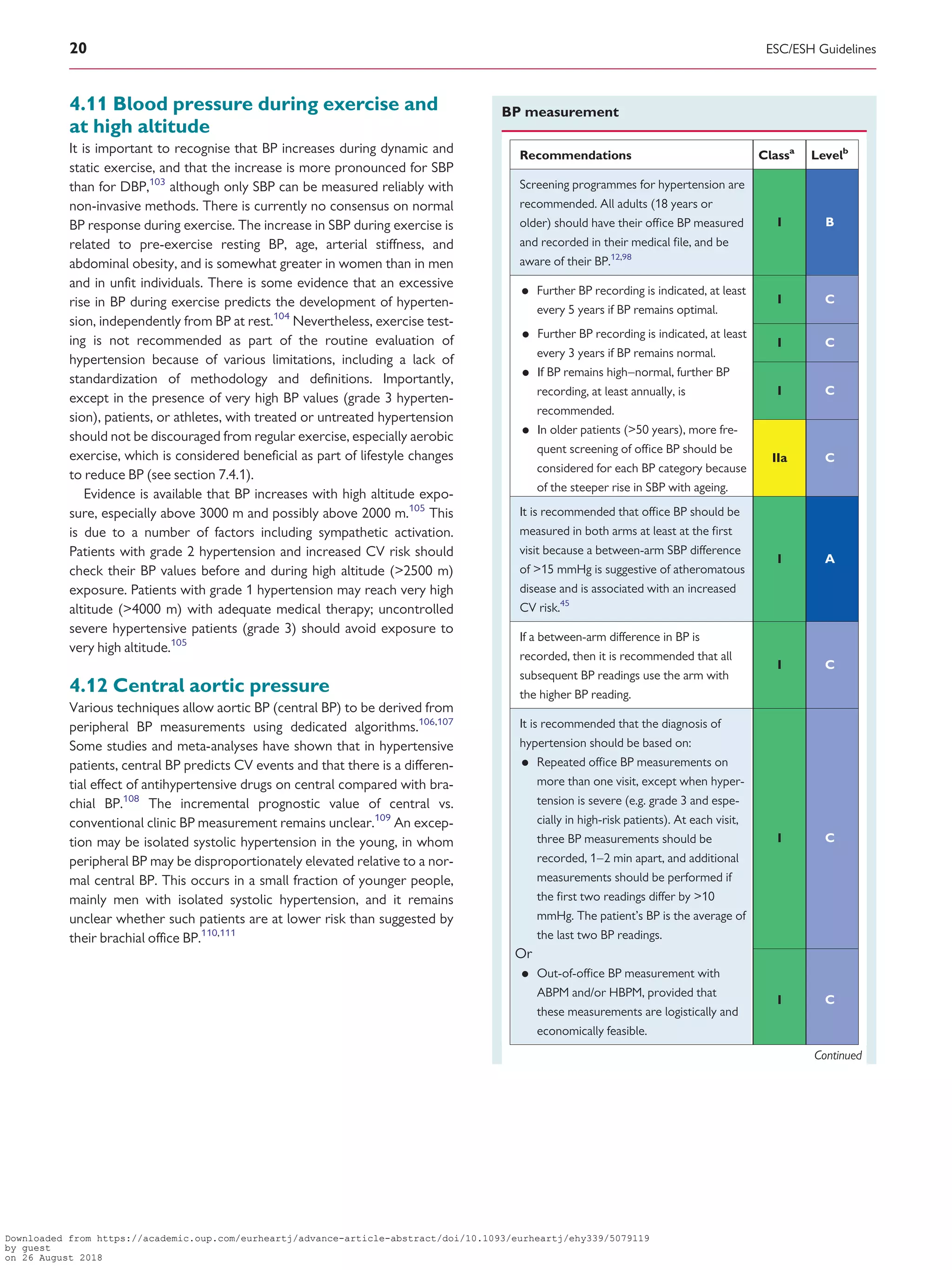 2018 esc esh guidelines for the management of arterial hypertension | PDF