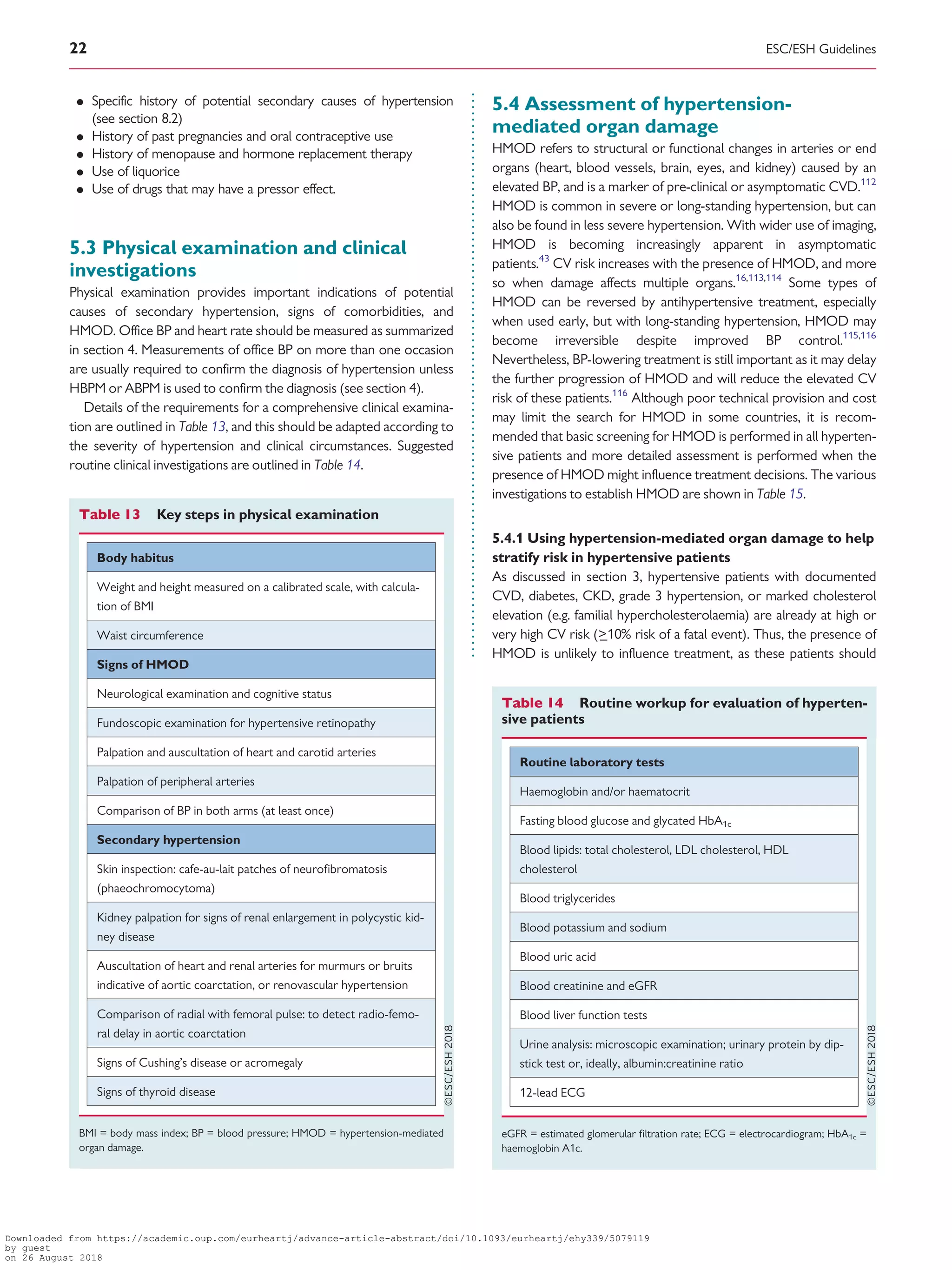 2018 esc esh guidelines for the management of arterial hypertension | PDF