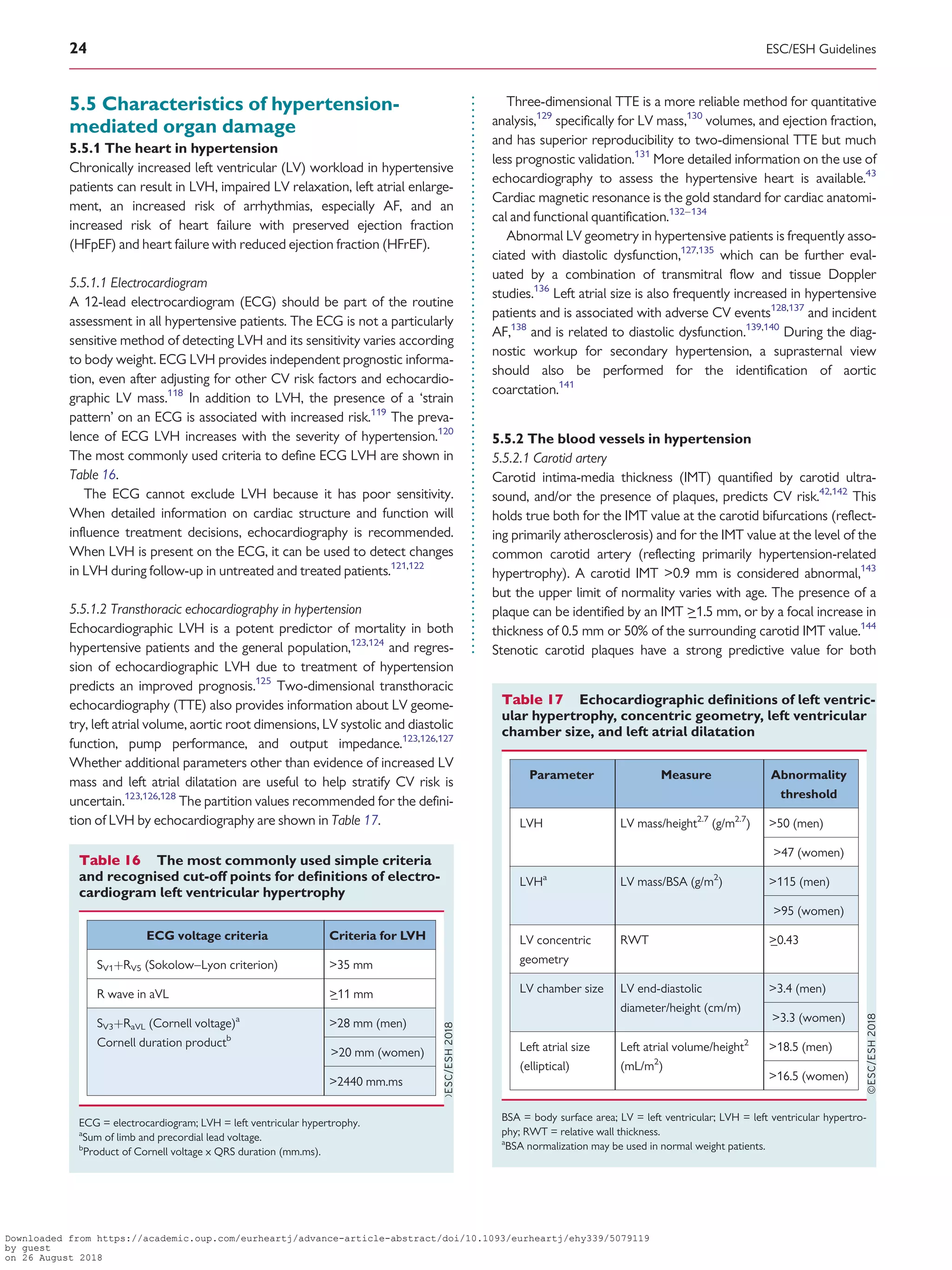 2018 Esc Esh Guidelines For The Management Of Arterial Hypertension Pdf