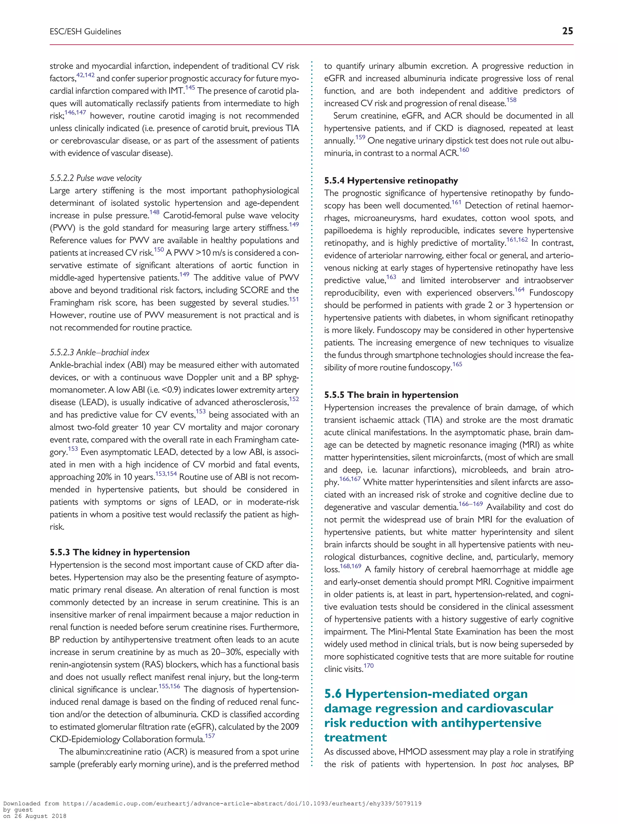 2018 Esc Esh Guidelines For The Management Of Arterial Hypertension Pdf