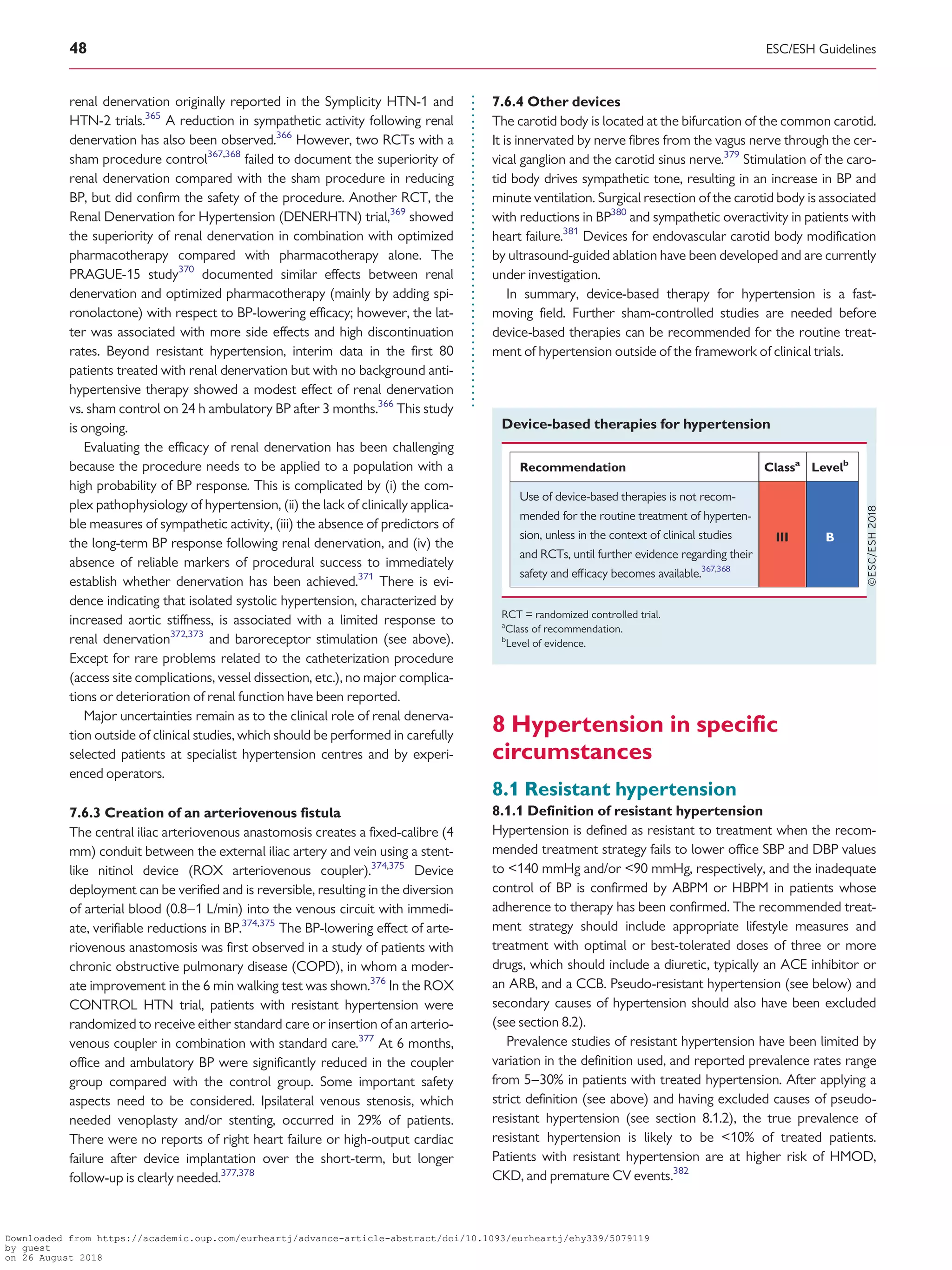 2018 esc esh guidelines for the management of arterial hypertension | PDF