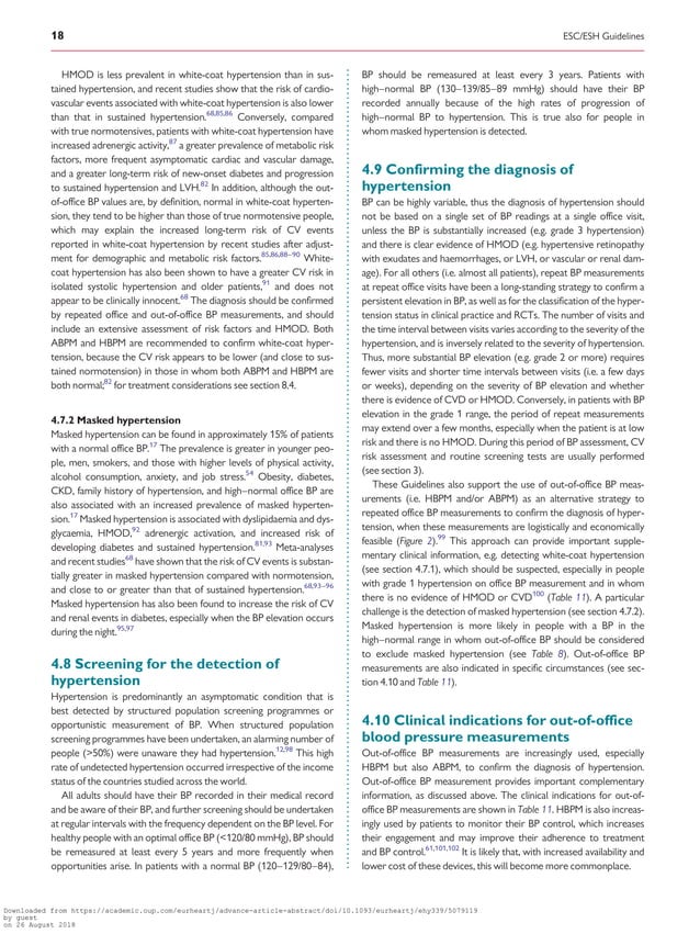 2018 esc esh guidelines for the management of arterial hypertension | PDF
