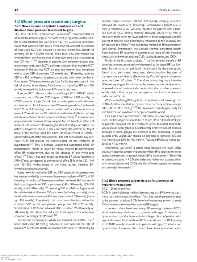 2018 esc esh guidelines for the management of arterial hypertension | PDF