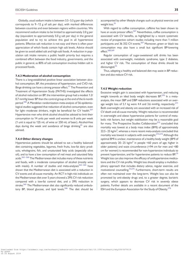 2018 esc esh guidelines for the management of arterial hypertension | PDF