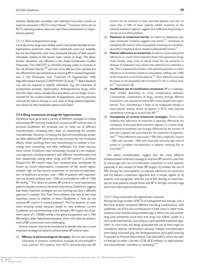 2018 esc esh guidelines for the management of arterial hypertension | PDF