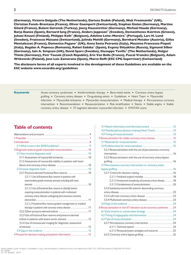 2018 esc eacts guidelines on myocardial | PDF | Heart and ...
