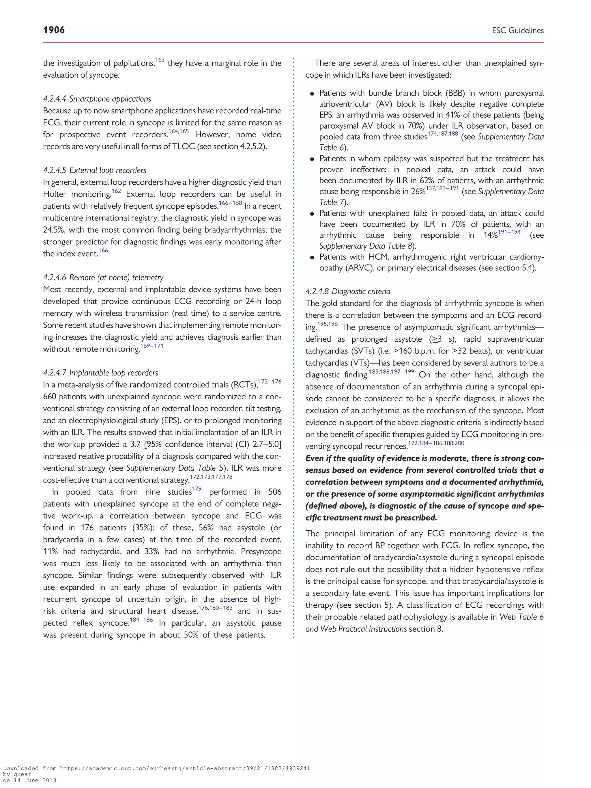 2018 esc guidelines for the diagnosis and management of syncope | PDF