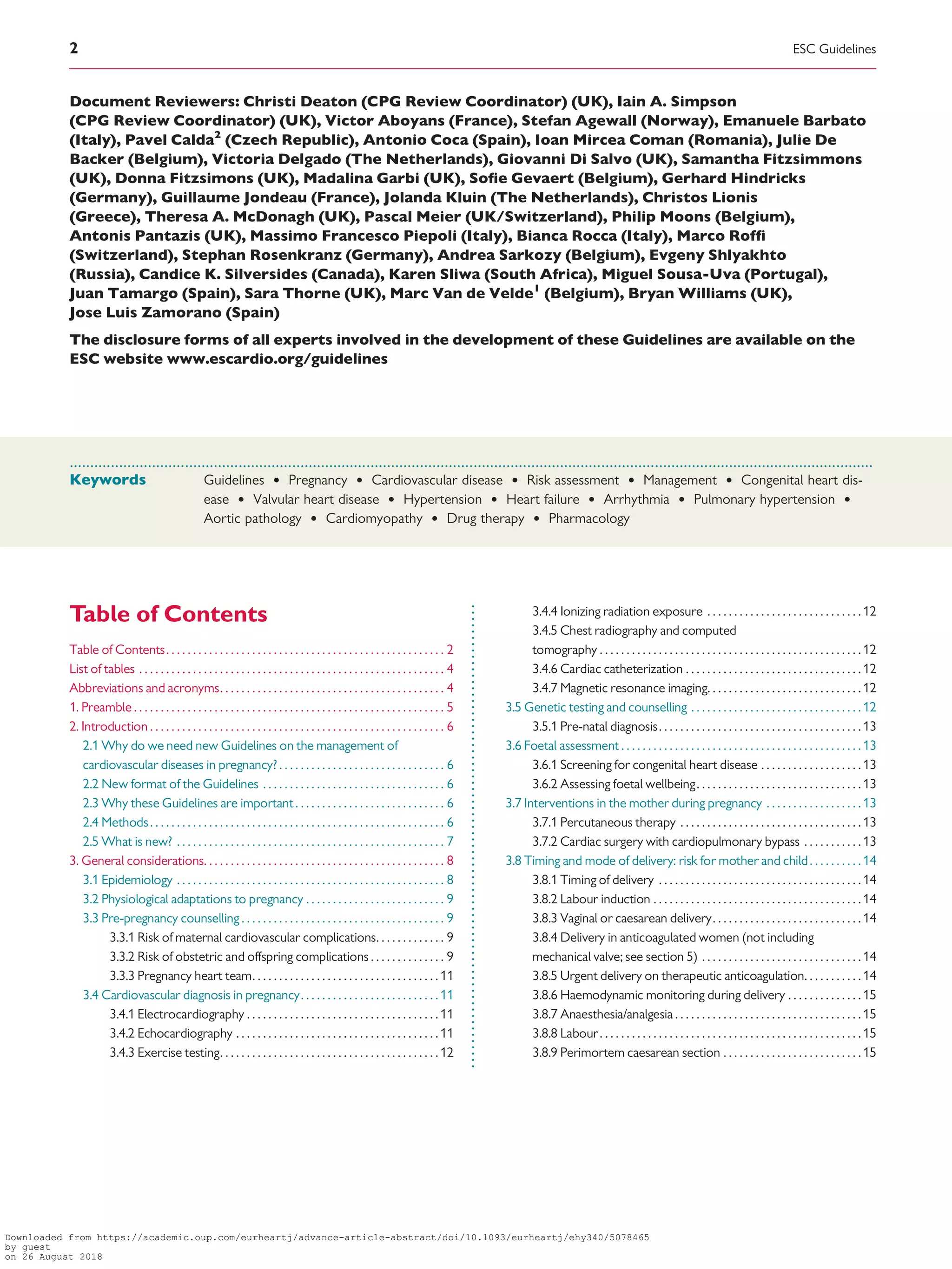 2018 esc guidelines for the management of cardiovascular disease during ...