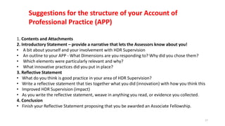 HDR55 Build Evidence of Good Practice | PPT