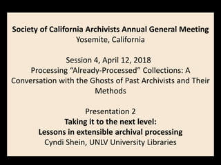 Taking it to the next level: Lessons in extensible archival processing ...