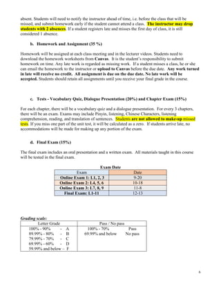 2018 FA Chinese 1 hybrid | PDF | Homework and Study | Education