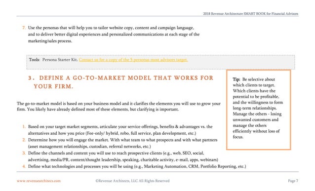 2018 Financial Advisor Revenue Architecture Smart Book™ | PPT