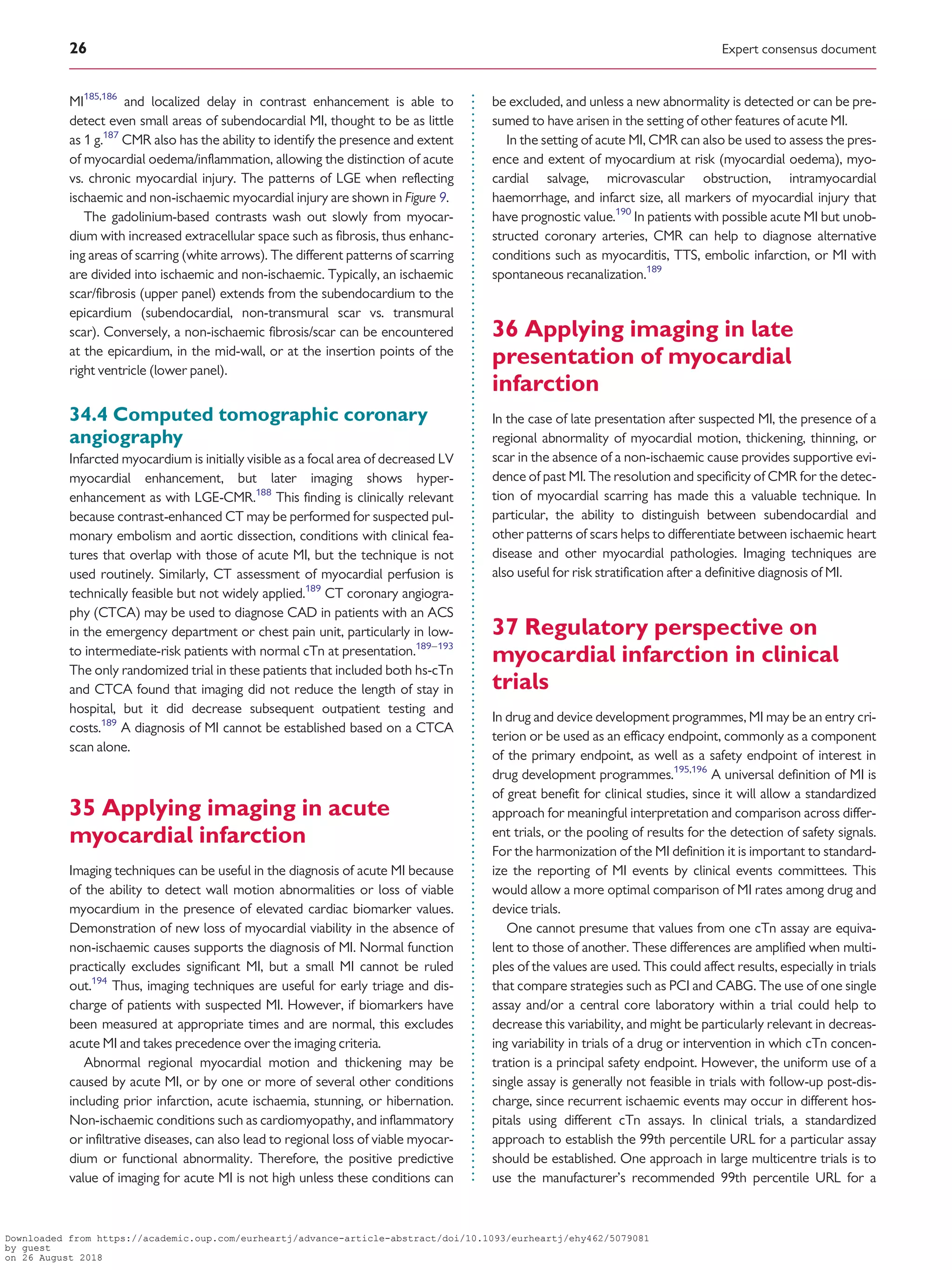 2018 fourth universal definition of myocardial infarction | PDF