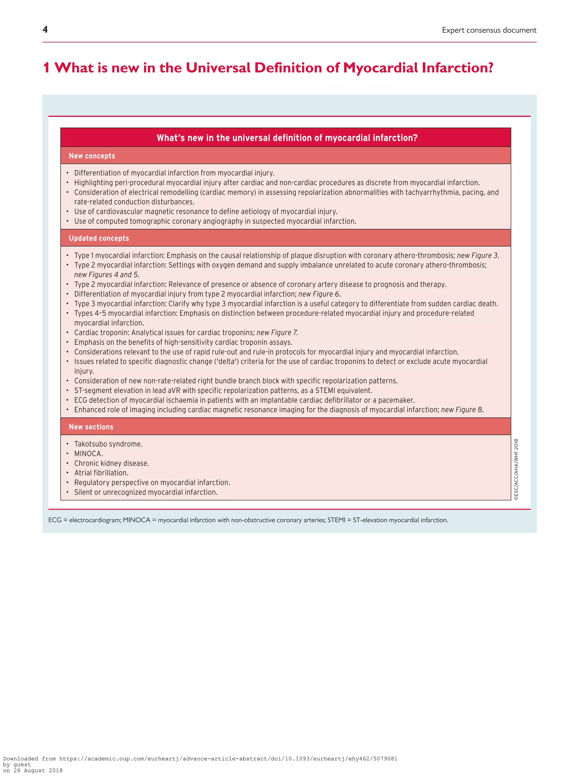 2018 fourth universal definition of myocardial infarction | PDF