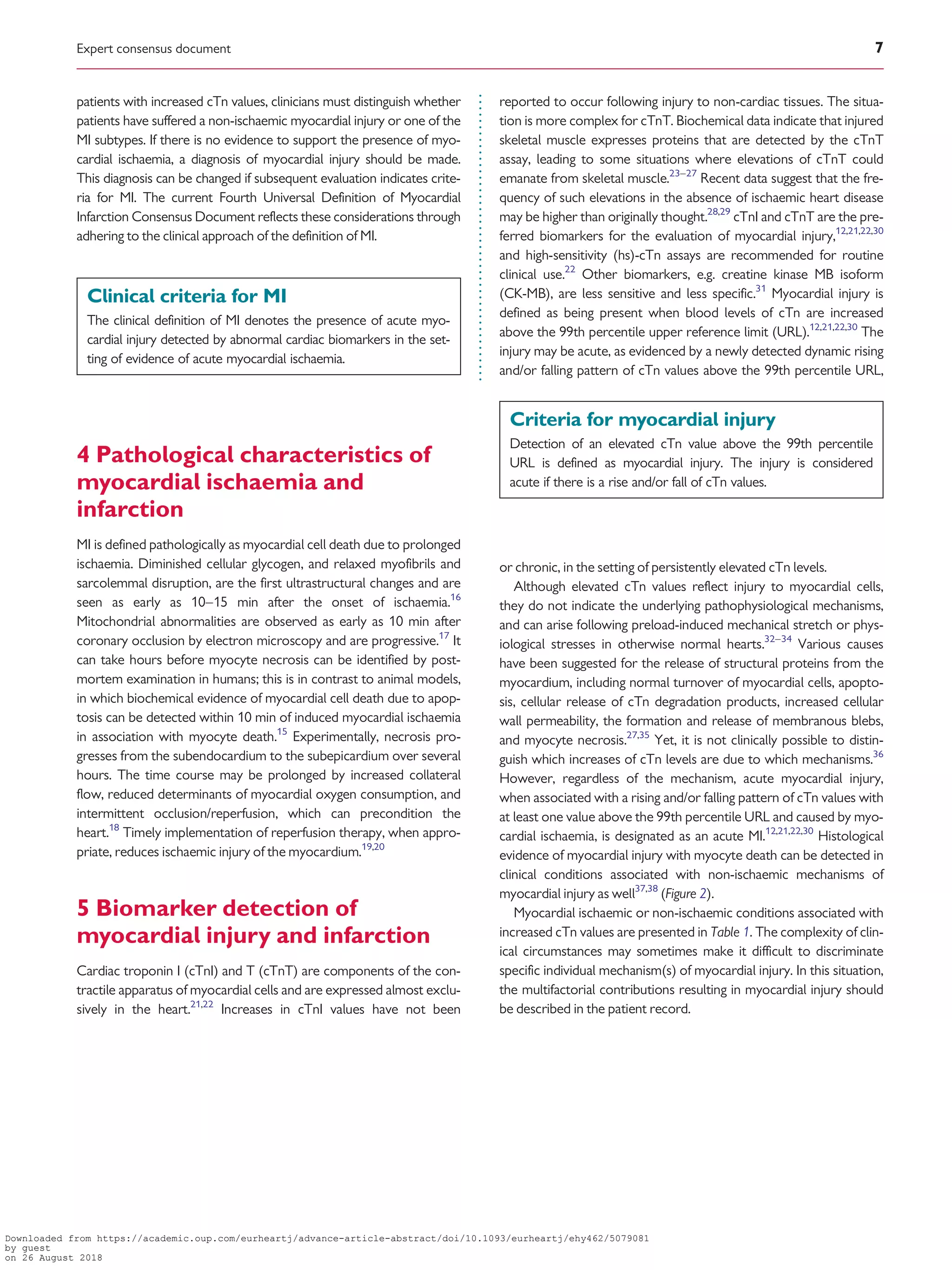 2018 fourth universal definition of myocardial infarction | PDF