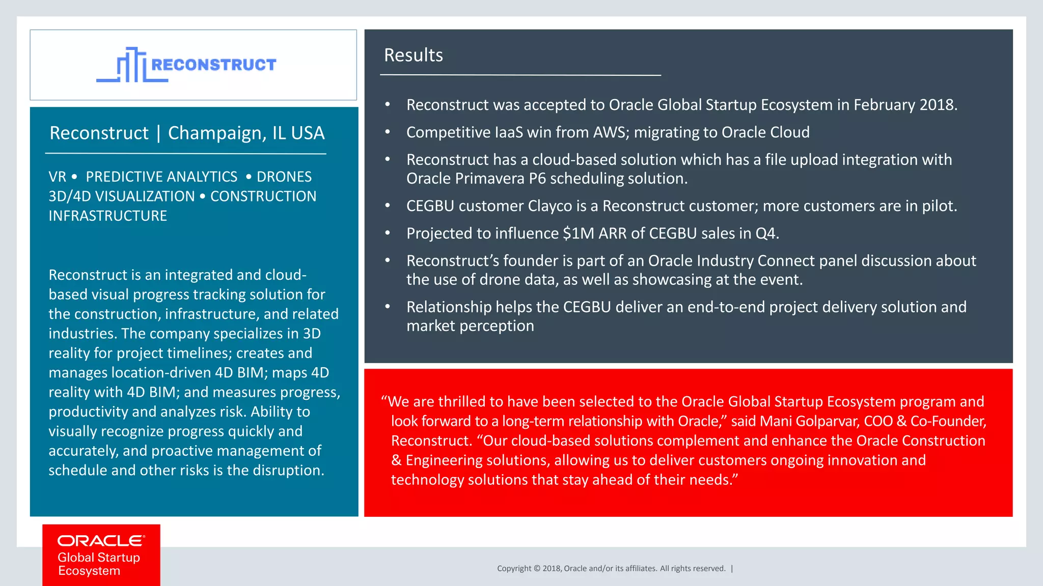 Oracle Global Startup Ecosystem Overview August 2018 | PPT
