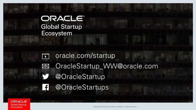 Oracle Global Startup Ecosystem Overview August 2018 | PPT