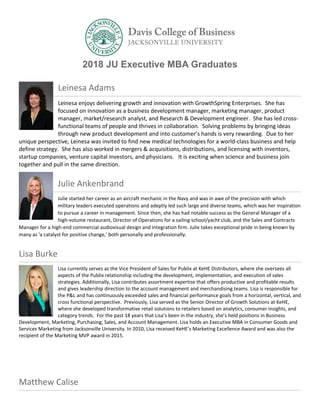2018 graduate profiles | RTF