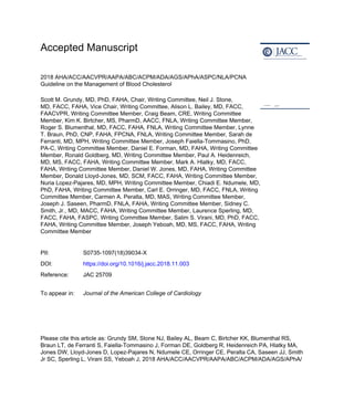 2018 guidelines on the management of blood cholesterol | PDF