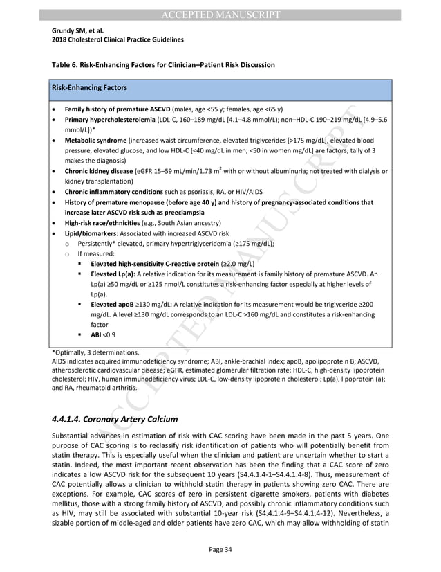 2018 guidelines on the management of blood cholesterol | PDF