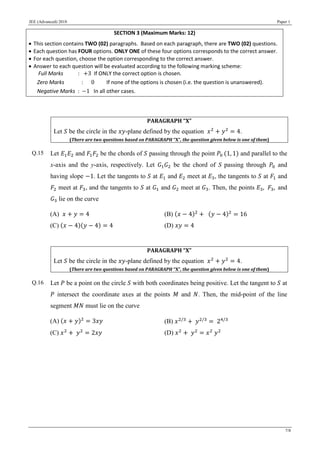 2018 JEE Advanced Paper 1 Question Papers | PDF