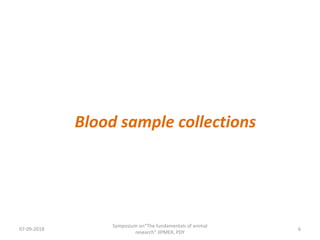 Blood sample collection in lab. animals | PPTX