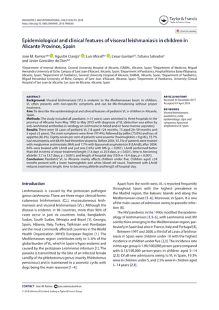 Leishmaniasis visceral en Alicante | PDF