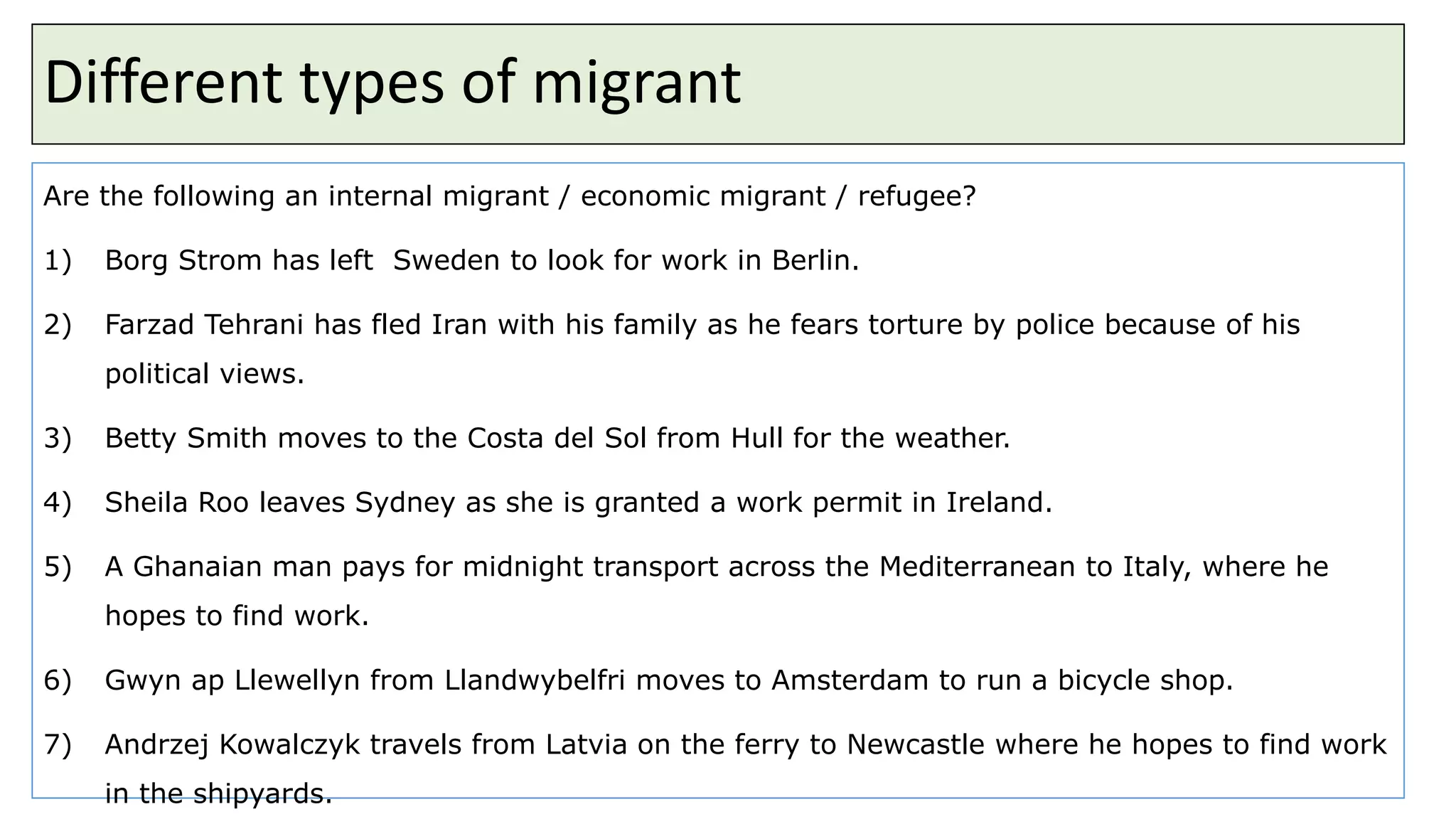 Increased economic migration | PPTX
