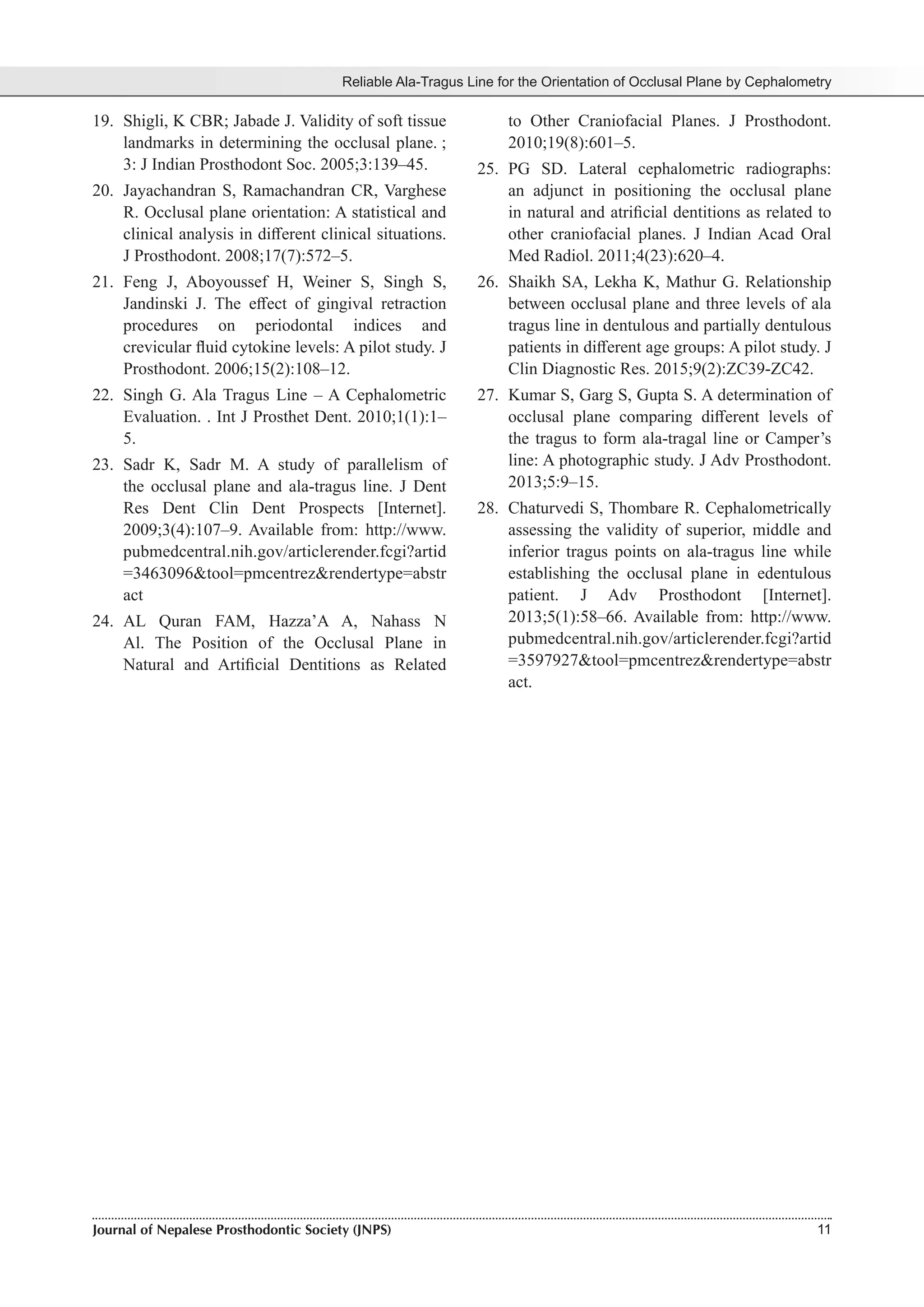 2018 Línea Ala-Trago fiable para la orientación del plano oclusal ...