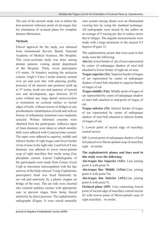 2018 Línea Ala-Trago fiable para la orientación del plano oclusal ...