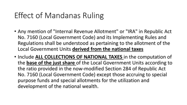 2018 Mandanas Ruling | PPTX