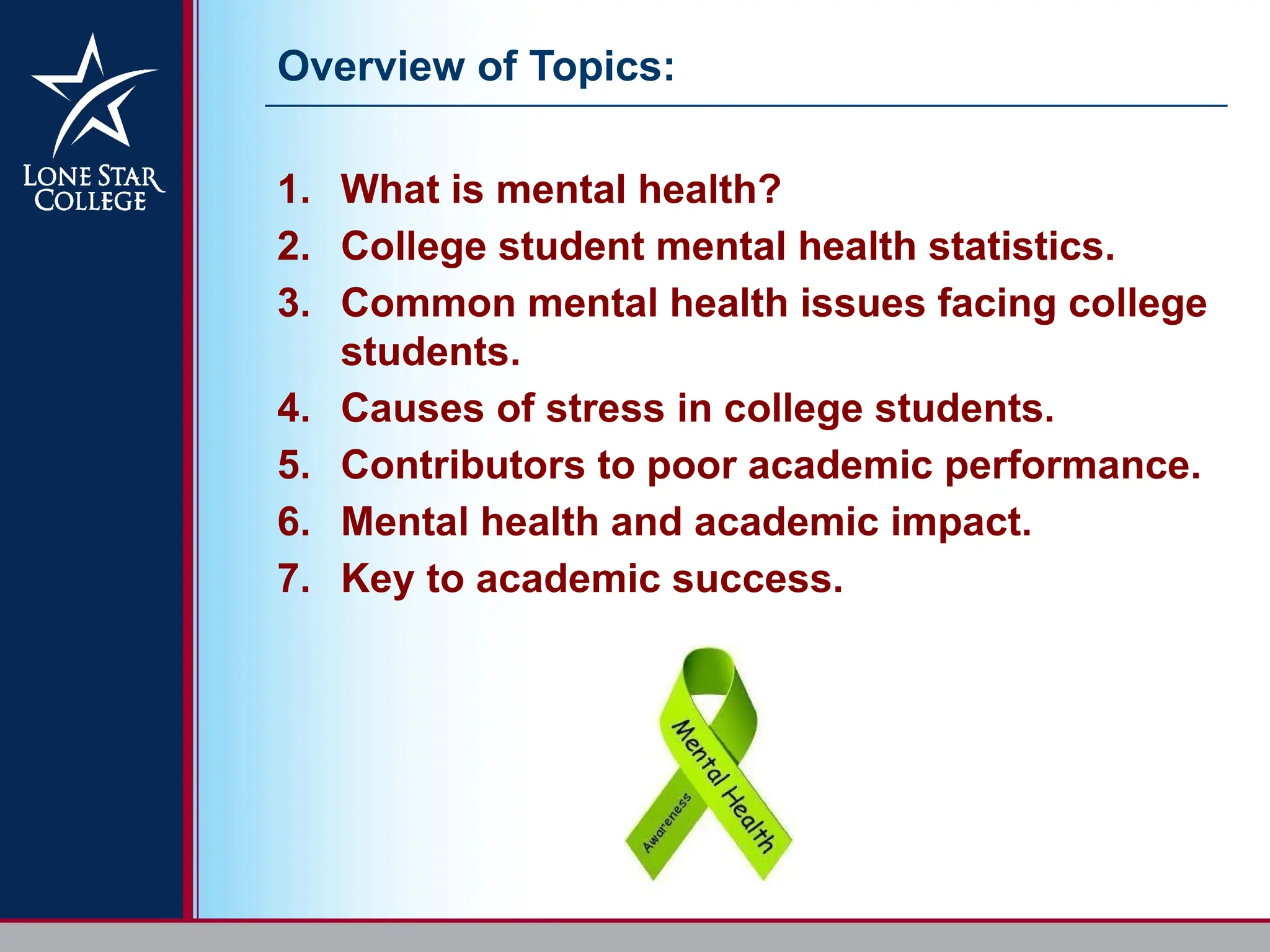Mental Health for College Students powerpoint | PPTX