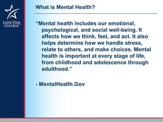Mental Health for College Students powerpoint | PPTX