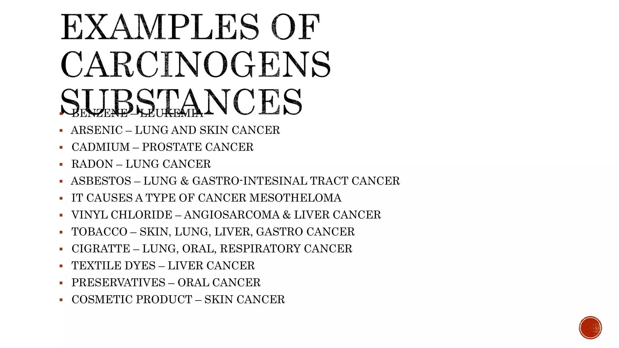 Carcinogenic substances | PPTX