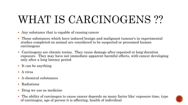 Carcinogenic substances | PPT