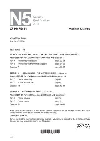 National 5 Modern Studies exam 2018 | PDF