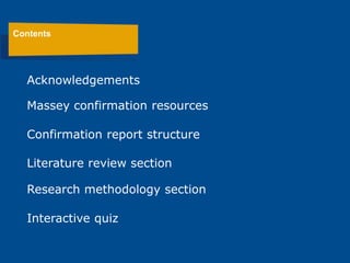 PhD confirmation report writing | PPTX