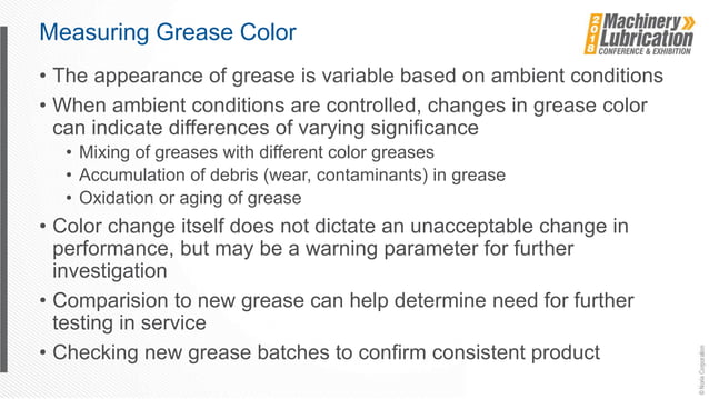 Proactive Grease Analysis - 2018 Machinery Lubrication Conference | PPT