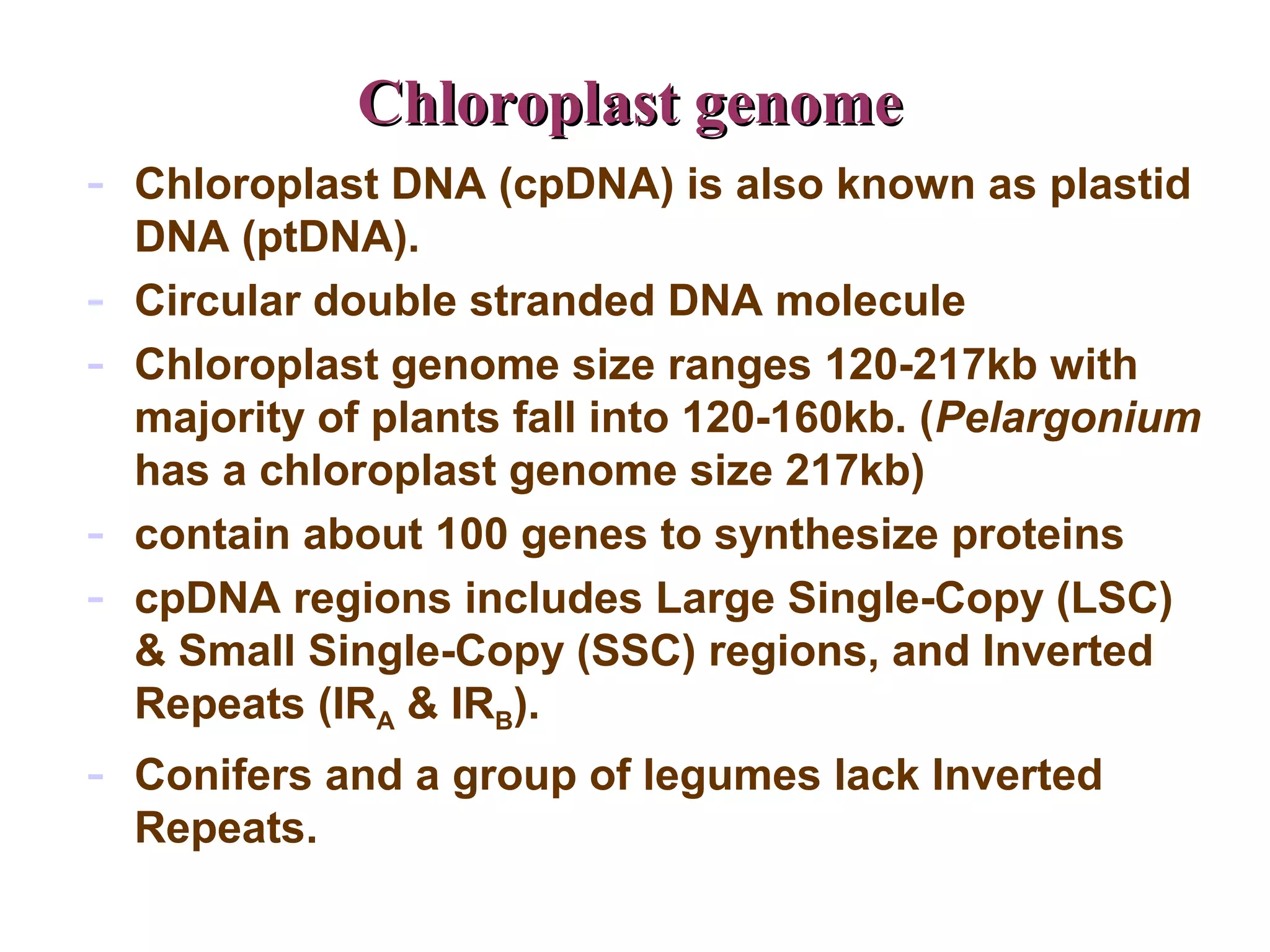 chloroplast genome ppt. | PPT