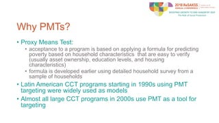 Targeting Social Safety Nets Using Proxy Means Tests: Evidence from ...