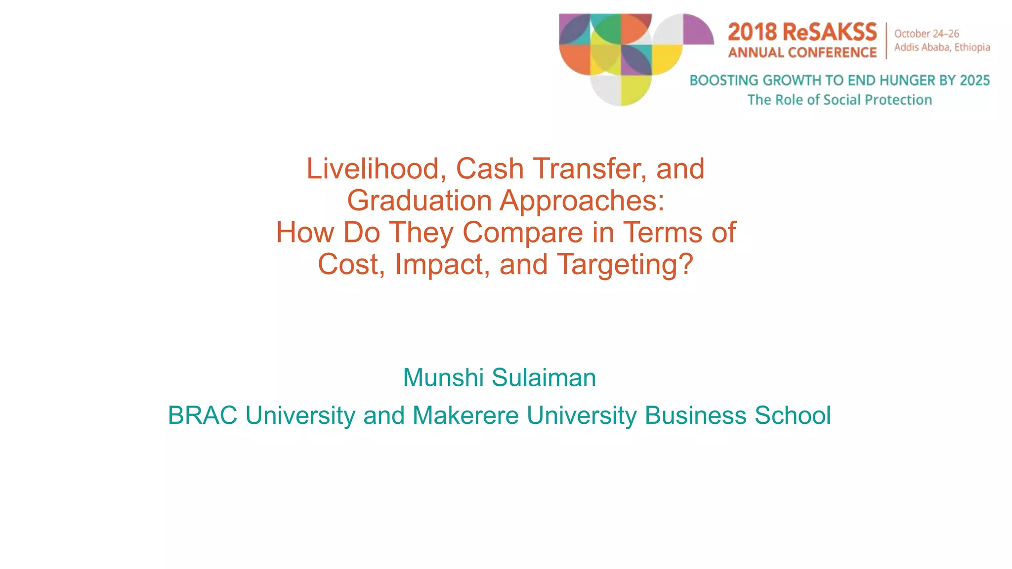 Livelihood, Cash Transfer, and Graduation Approaches: How Do They ...
