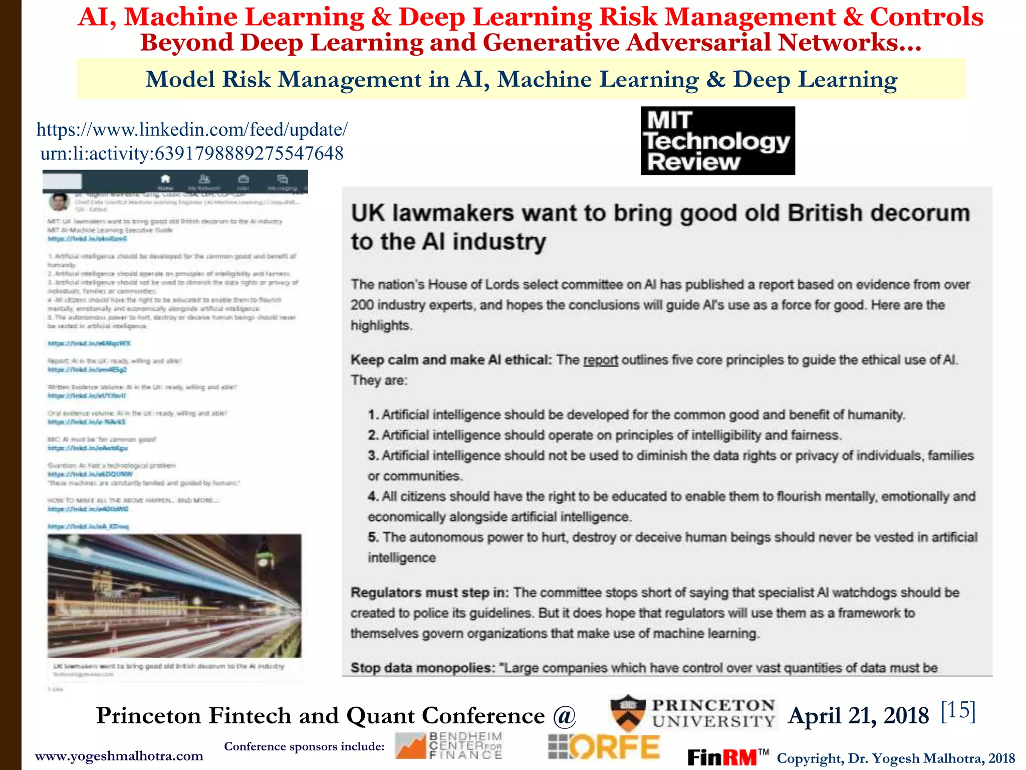 2018 Princeton Fintech & Quant Conference: AI, Machine Learning & Deep Learning Risk Management ...