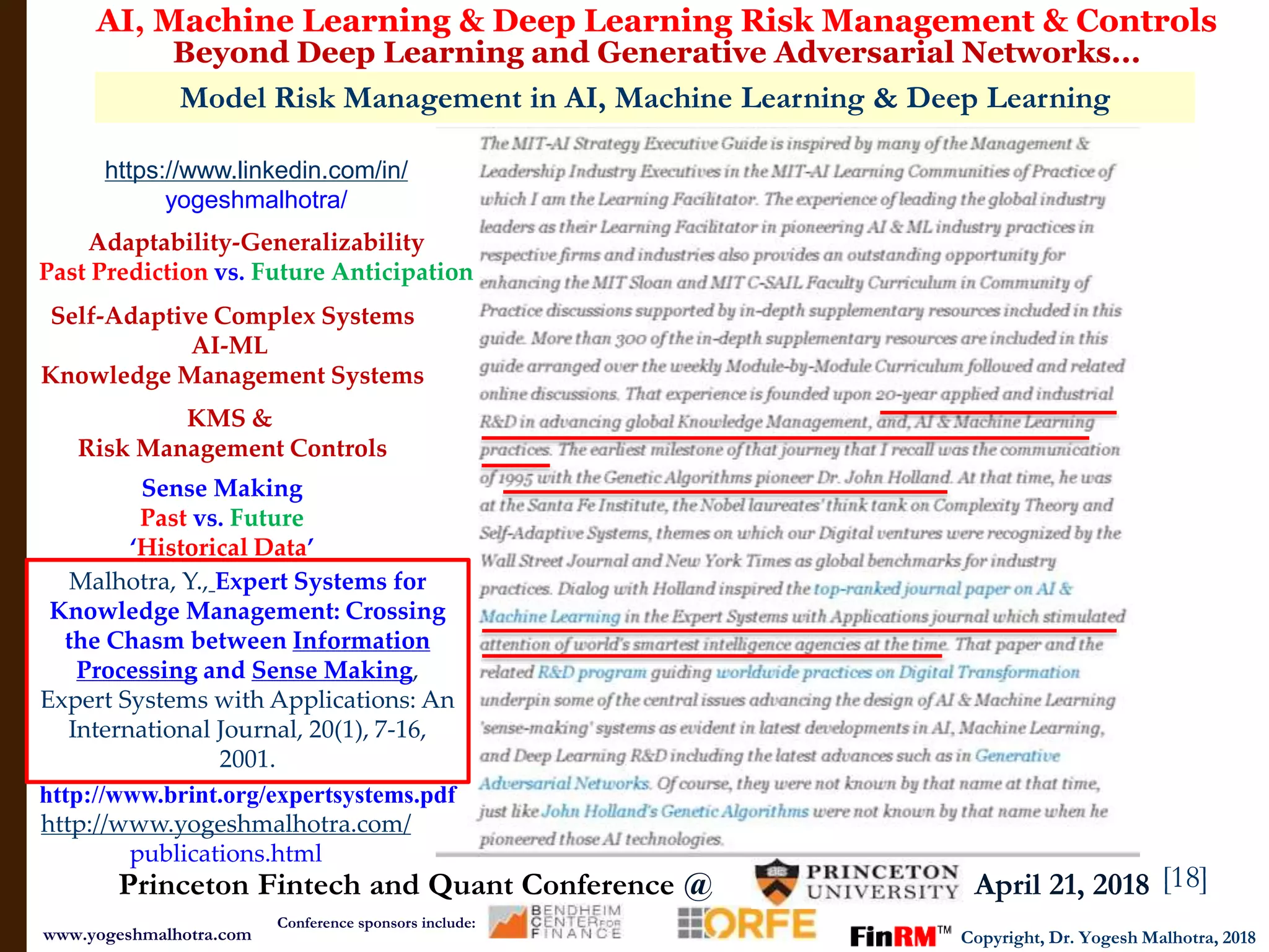 2018 Princeton Fintech & Quant Conference: AI, Machine Learning & Deep Learning Risk Management ...