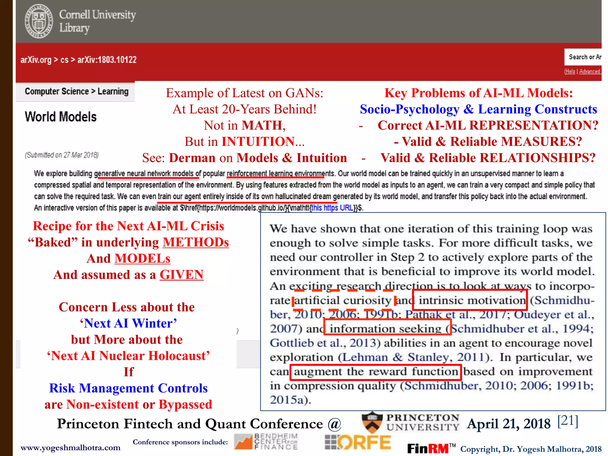 2018 Princeton Fintech & Quant Conference: AI, Machine Learning & Deep Learning Risk Management ...