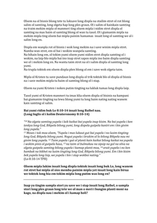 Leson 1.2 - Pulimapim haus kago blong kaikai (Luk 12:15-21) | PDF