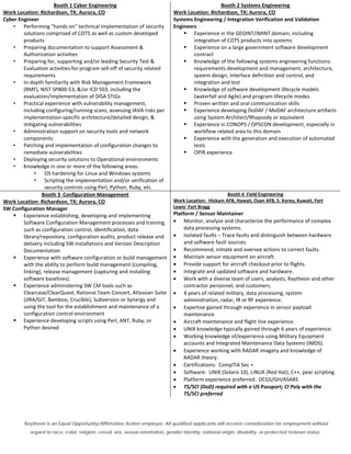 05/08/18 Raytheon IIS Career Fair (Fort Worth) | PDF