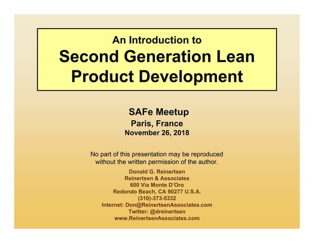 2018 Reinertsen SAFe meet up 11-26-2018 | PDF